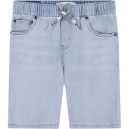 Jeansbermudas LEVI'S KIDS "LVB SKINNY FIT DOBBY SHORT" Gr. 10 (140), N-Gr, blau (terri whatup) Jungen Jeans for BOYS