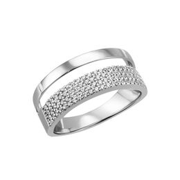 Fingerring Firetti "Schmuck Geschenk Silber 925 Silberring Ring Pavé-Optik glitzernd" Fingerringe Gr. 52, Silber 925 (Sterlingsilber), 3 mm, silberfarben (silberfarben, kristallweiß, kristallweiß) Damen mit Zirkonia (synth.)