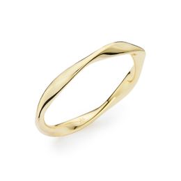 Fingerring HECHTER PARIS "Schmuck Geschenk Silber 925 Damenring Welle" Gr. 53, gold (gelbgoldfarben), Fingerringe, Damen, 53, Silber 925 (Sterlingsilber), 2mm