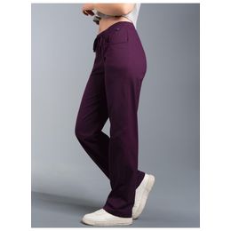 Jerseyhose TRIGEMA "TRIGEMA Hüfthose DELUXE Baumwolle", Damen, Gr. S, US-Größen, lila (aubergine), 100% Baumwolle, Basic, Hosen