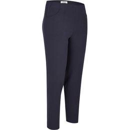 Schlupfhose KjBRAND "Schlupfhose Susie in Bi-Stretch, Kammgarnoptik" Gr. 22, K-Gr, blau (marine) Damen Hosen ideal für kräftige Oberschenkel