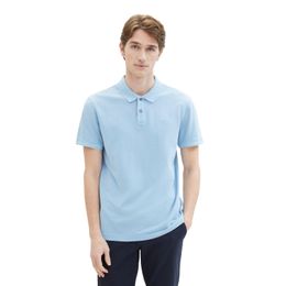 Poloshirt Tom Tailor Gr. L, blau (washed out middle blue) Herren Shirts mit Logo Stickerei