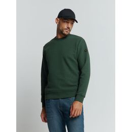 Sweater NO EXCESS "NO EXCESS Jacquard Pullover mit Rundhalsausschnitt" Gr. L, grün (dunkelgruen) Herren Sweatshirts