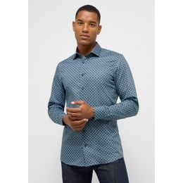 Langarmhemd Eterna "SLIM FIT" Gr. 40, Normalgrößen, blau (petrol) Herren Hemden