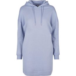 Shirtkleid Urban Classics "Urban Classics Damen Ladies Organic Oversized Terry Hoody Dress" Gr. S, US-Größen, blau (violablue) Damen Kleider