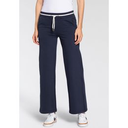 Jogginghose DELMAO Gr. 36, N-Gr, blau (marine) Damen Hosen mit lässig geradem Bein