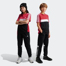 Sporthose adidas Sportswear "TIBERIO 3STREIFEN COLORBLOCK KIDS HOSE" Gr. 152, N-Gr, schwarz (black / grey five white) Kinder Hosen