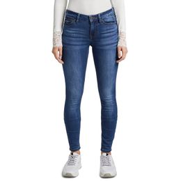 Skinny-fit-Jeans Tom Tailor Denim "JONA" Gr. 32, Länge 30, blau (clean mid stone blue denim) Damen Jeans