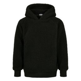 Kapuzensweatshirt Urban Classics "Urban Classics Herren Boys Sherpa Hoody" Gr. 134/140, schwarz (black) Jungen Sweatshirts