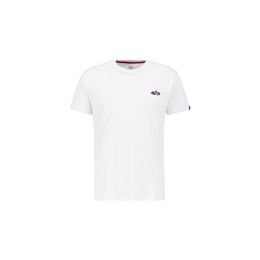 T-Shirt Alpha Industries "Alpha Industries Men - T-Shirts Signature Puff Print BP T" Gr. L, weiß, Herren, Obermaterial: 100% Baumwolle, Shirts