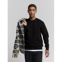 Sweater NO EXCESS "NO EXCESS Jacquard Pullover mit Rundhalsausschnitt" Gr. L, schwarz Herren Sweatshirts