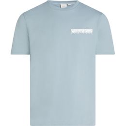 Rundhalsshirt CALVIN KLEIN BIG & TALL "BT_NY CHEST BOX LOGO T-SHIRT" Gr. 4XL, blau (arona) Herren Shirts in Großen Größen mit Logoprint