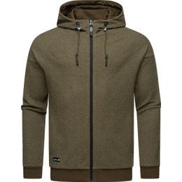 Kapuzensweatjacke Ragwear "Dreyner" Gr. M (50), grün (olivgrün) Herren Sweatjacken Basic Sweatjacke mit Kapuze