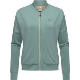 Sweatjacke Ragwear "Doron" Gr. 4XL (48), blau (ocean) Damen Sweatjacken sportliche Freizeitjacke