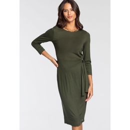 Jerseykleid Laura Scott Gr. 34, N-Gr, grün (khaki) Damen Kleider Partykleid mit Bindegürtel - NEUE KOLLEKTION