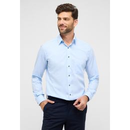 Langarmhemd Eterna "MODERN FIT", Herren, Gr. 42, verlängerte Ärmellängen, blau (hellblau), 100% cotton, tailliert, Hemden