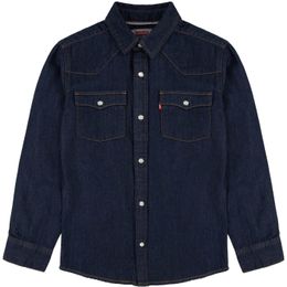 Jeanshemd LEVI'S KIDS "BARSTOW WESTERN SHIRT" Gr. 16/176, N-Gr, blau (pearson) Jungen Hemden for BOYS