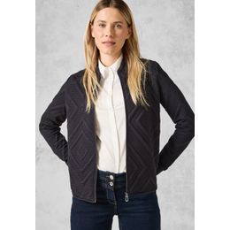 Cardigan Cecil Gr. L (42), grau (deep charcoal grey) Damen Strickjacken mit Stehkragen