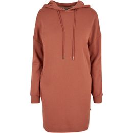 Shirtkleid Urban Classics "Urban Classics Damen Ladies Organic Oversized Terry Hoody Dress" Gr. 5XL, US-Größen, orange (terracotta) Damen Kleider