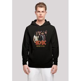 Kapuzenpullover F4NT4STIC "ACDC Rock Band Music Highway To Hell Group" Gr. M, schwarz, Herren, Obermaterial: 50% Baumwolle, 50% Polyester, Pullover, Print