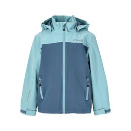 Outdoorjacke ZIGZAG "Bloomer", Kinder, Gr. 104, blau (türkis), 90% Polyester, 10% Elasthan, mehrfarbig, casual, normal, ohne Ausschnitt, Langarm, Jacken, mit verschließbaren Taschen