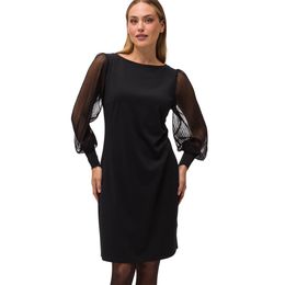 Jerseykleid Zero "Zero mit transparenten Ärmeln" Gr. 34, Normalgrößen, schwarz (black beauty) Damen Kleider