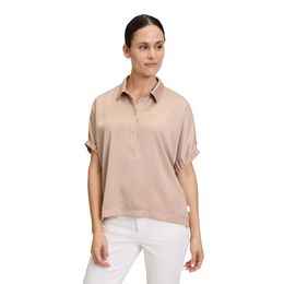 BETTY & CO Shirtbluse BETTY & CO "Betty Co Blusenshirt mit Kragen" Gr. 36, braun (hellbraun) Damen Blusen