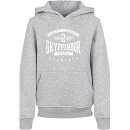 Kapuzenpullover F4NT4STIC "Harry Potter Gryffindor Keeper" Gr. 122/128, grau (erdgrau), Mädchen, Obermaterial: 65% Baumwolle, 35% Polyester, Pullover, Print