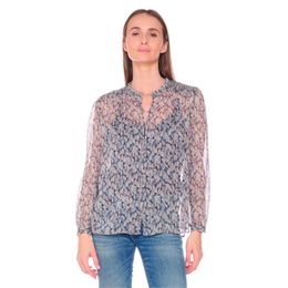 Klassische Bluse Le Temps Des Cerises "MACLEAR", Damen, Gr. L, blau, 100% Baumwolle, mehrfarbig, normal, Blusen, mit sch&ouml;nem Allover-Muster