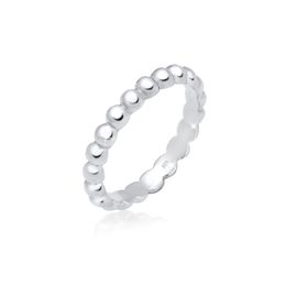 Fingerring Elli "Stacking Ring Kügelchen 925 Silber" Fingerringe Gr. 52mm, ohne Stein, Silber 925 (Sterlingsilber), 3mm, silberfarben (silber) Damen