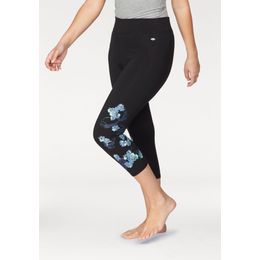 Leggings Kangaroos Gr. 44, N-Gr, schwarz (schwarz, bedruckt) Damen Hosen Große Größen