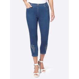 7/8-Jeans Classic Basics Gr. 44, Normalgrößen, blau (blue-stone-washed) Damen Jeans