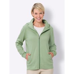 Shirtjacke Classic Basics "Sweatjacke" Gr. 42, grün (eucalyptus) Damen Shirts