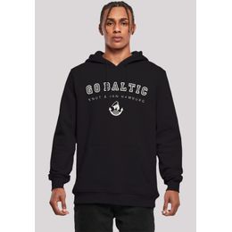 Kapuzenpullover F4NT4STIC "Go Baltic", Herren, Gr. L, schwarz, Obermaterial: 65% Baumwolle, 35% Polyester, slim fit, Pullover Kapuzenpullover, Print