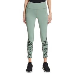 Leggings Betty Barclay "Betty Barclay Leggings mit hohem Bund", Damen, Gr. L, US-Größen, grün (grün, schwarz), Jersey, Obermaterial: 85% Baumwolle, 15% Elasthan., sportlich, figurbetont lang, Hosen, Taschen