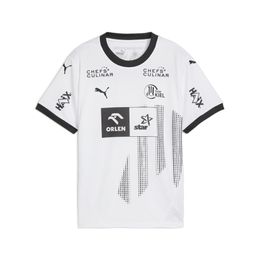 Trainingsshirt Puma "THW Kiel 24/25 Heimtrikot Jugendliche" Gr. 116, schwarz-weiß (weiß schwarz), Kinder, Obermaterial: 100% Polyester; Rippe: 100% Polyester, bedruckt, Shirts