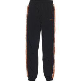 Jogginghose Fubu "Fubu Damen FM234-018-1 Corporate Track Pants" Gr. L, US-Größen, schwarz-weiß (black/cognac/off white) Herren Hosen