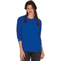 Sweatshirt TRIGEMA "TRIGEMA Sweatshirt", Damen, Gr. M, blau (royal), 70% Baumwolle, 30% Polyester, Basic, Sweatshirts