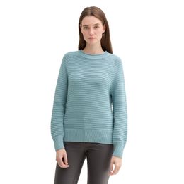 Strickpullover Tom Tailor Denim Gr. L (40), rosa (tourmaline) Damen Pullover mit Ottoman Struktur