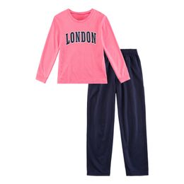 Pyjama Petite Fleur Gr. 158/164, bunt (rose / navy) Kinder Homewear-Sets mit Oversize-shirt