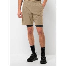 Bikerhose Jack Wolfskin "BIKE COMMUTE SHORTS M" Gr. M (50), Normalgrößen, beige (sandstorm), Herren, OBERSTOFF: 89% POLYESTER, 11% ELASTHAN; Futter: 100% POLYESTER, Hosen