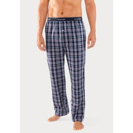 Webhose s.Oliver Gr. 44/46 (S), N-Gr, blau (blau, kariert) Herren Hosen Pyjamahose Homewear Hose mit Markenlogo im Bund