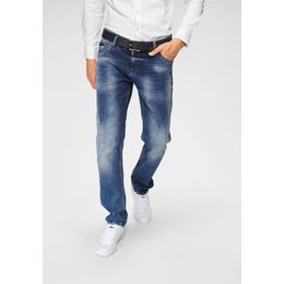 Cipo & Baxx Straight-Jeans CIPO & BAXX "Red Dot" Gr. 31, Länge 32, blau (blue used) Herren Jeans