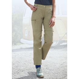 active by Lascana Trekkinghose LASCANA ACTIVE, Damen, Gr. 34, N-Gr, grün (khaki), Web, Obermaterial: 95% Polyamid, 5% Elasthan, unifarben, sportlich, Hosen, mit Zip-off Beinen