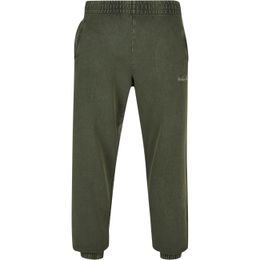 Jogginghose Urban Classics "Urban Classics Herren Small Embroidery Sweatpants" Gr. 4XL, US-Größen, grün (bottlegrün) Herren Hosen