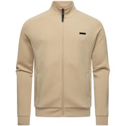 Sweatjacke Ragwear "Vittom", Herren, Gr. L (52), beige (sand), Sweatware, Material: 47% Modal, 47% Polyester, 6% Elasthan, Basic, gerade hüftlang, hoch geschlossener Ausschnitt, Langarm Ärmel ohne Ärmelschlitz Bündchen krempelbar, Sweatjacken, Schlichte Herren Alltags-Jacke mit hohem Kragen