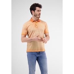 Poloshirt Lerros "Lerros Poloshirt, gestreift in Strukturqualität", Herren, Gr. L, rosa (gentle peach), 100% Baumwolle, Shirts