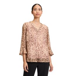 Schlupfbluse Cartoon "Cartoon Casual-Bluse mit Leoprint" Gr. 36, braun (braun/beige) Damen Blusen