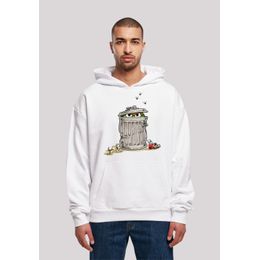 Kapuzenpullover F4NT4STIC "Sesamstraße Oscar Tresh Box" Gr. L, weiß Herren Pullover Premium Qualität, Weihnachts-Kollection