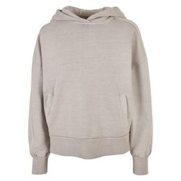 Kapuzenpullover Urban Classics "Urban Classics Damen Ladies Heavy Terry Garment Dye Hoody" Gr. L, grau (warmgrey) Damen Pullover